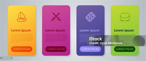 세트 라인 축구장 하키 퍽 요트 요트 및 펜싱 비즈니스 인포그래픽 템플릿입니다 벡터 가루로 빻은에 대한 스톡 벡터 아트 및 기타 이미지 가루로 빻은 검 경기장