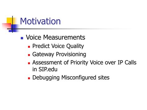 PPT SIP Based Voice Measurement Infrastructure PowerPoint Presentation ID 231586