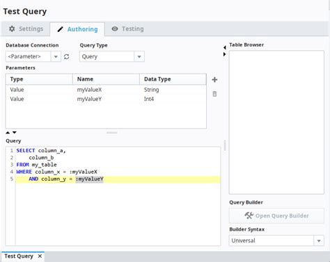 Named Query Workspace Ignition User Manual