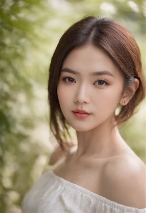 사진을 위해 포즈를 취하는 흰 드레스를 입은 여성의 클로즈업 Seaart Ai