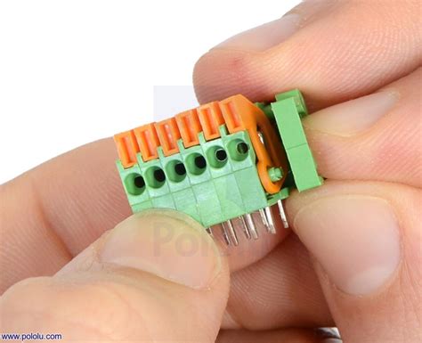 Pololu Screwless Terminal Block 6 Pin 01″ Pitch Side Entry 2 Pack