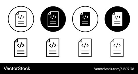 Html Script Icon Set Collection For Web Royalty Free Vector