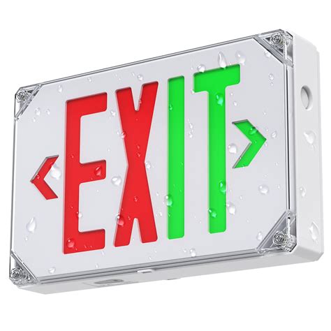 Snapklik Com SiTiSFi Wet Location LED Exit Sign Red Green Color Switchable Outdoor Emergency
