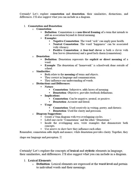 Connotative And Denotative Lexical And Stylistic Download Free Pdf