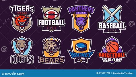 Set Of Mascots And Sports Logos Mascots And Sports Logos For Clubs And