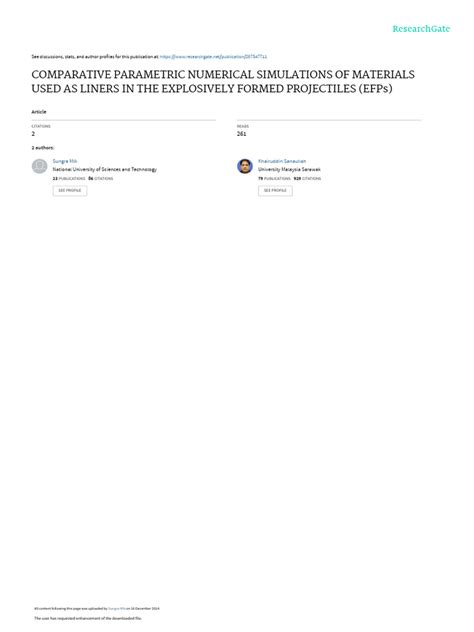 Comparative Parametric Numerical Simulations Of Ma Pdf Plasticity