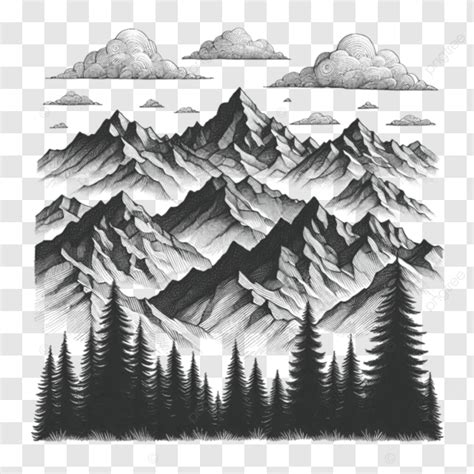 3d 중앙 상단 호수에 눈이 쌓인 산의 흑백 그림 3d 산의 흑백 그림 꼭대기에는 눈이 있고 중앙에는 호수가 있습니다 산 Png 일러스트 및 이미지 에 대한 무료