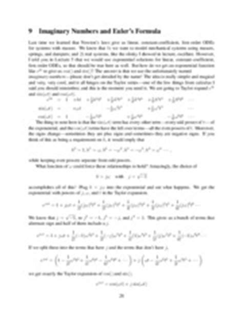EITS Lecture 9 Imaginary Numbers And Euler S Formula 9 Imaginary Numbers And Eulers Formula