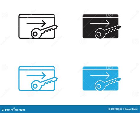 Keycard Access Icon Black And White Vector Outline Sign Cartoondealer