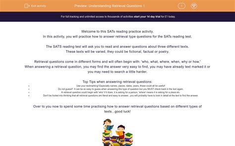 Understanding Retrieval Questions 1 Worksheet Edplace