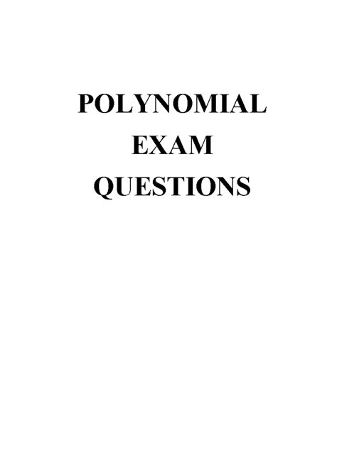 11mm Tricky Polynomial Questions Polynomial Exam Questions Question 1 Multiply Out And
