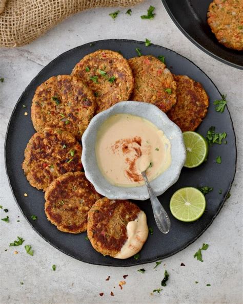 Red Lentil Patties Easy Fritters Recipe Elavegan