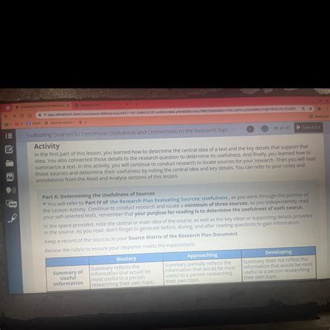 Evaluating Sources To Determine Usefulness And Connections To The Research Topi Part A