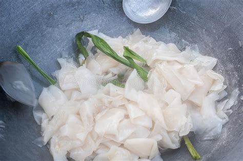 Close Up Handmade Cooking Sweet Young Coconut Dried Maprao Keaw Thai Sweets Snack Traditional