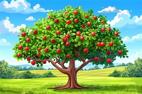 Counting Game With Fruits In A Tree Premium Ai Generated Image