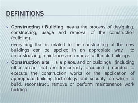 Building Construction Class 2 Definitions Pptx Civil Engineering