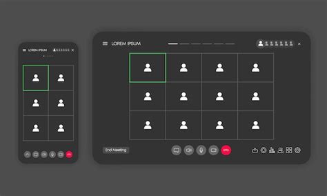 화상 통화 화면 템플릿 프리미엄 벡터