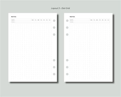 A6 Basic Notes Bundle Printable Pack Printable Note Taking Template For College Dot Grid Lined