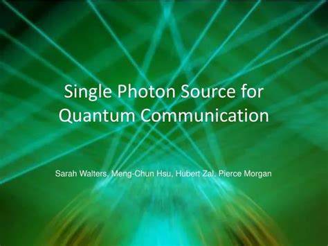 Ppt Single Photon Source For Quantum Communication Powerpoint