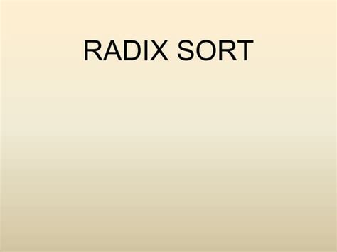 Radix Sort Pptx Technology And Computing