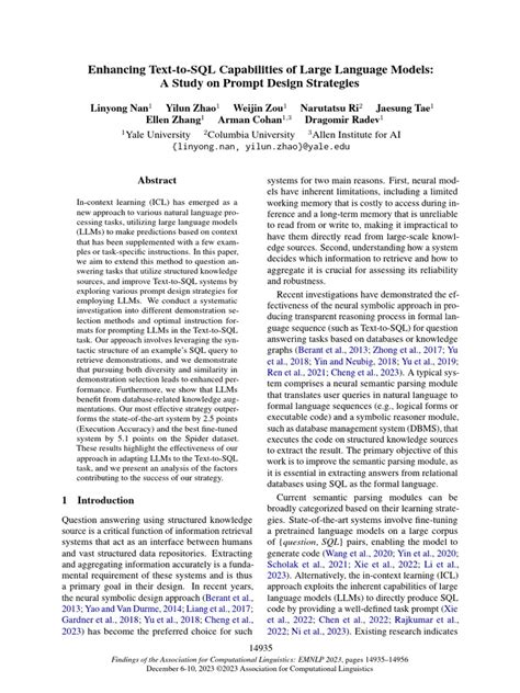 Enhancing Text To Sql Capabilities Of Large Language Models Pdf Databases Sql