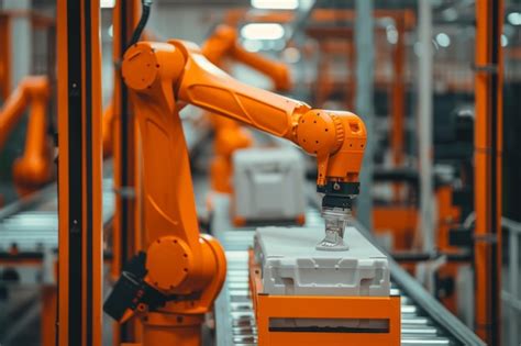Premium Photo Automated Robot Arms In The Production Line Intelligent Factories