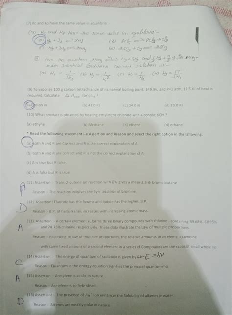 7 Kc And Kp Have The Same Value In Equilibria 3 Ne And Mp Haul The So