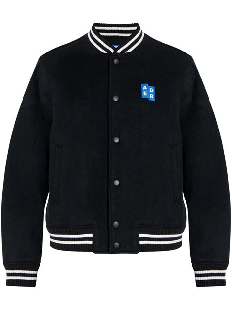 Ader Error Logo Patch Stripe Detailing Jacket Black Farfetch