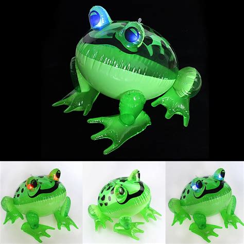 1 Pcs 어린이 Led 빛나는 풍선 개구리 장난감 Shinning 눈 만화 개구리 모델 어린이 장난감 축제 파티 장식공기주입 바운서 Aliexpress