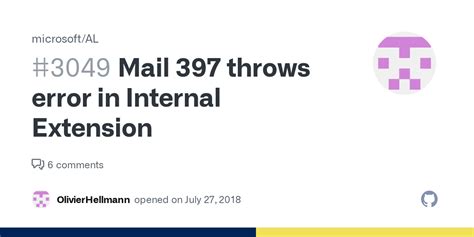 Mail 397 Throws Error In Internal Extension · Issue 3049 · Microsoft