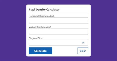 Pixel Density Calculator