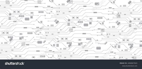 Abstract Technology Circuit Board Background Grey Stock Vector Royalty