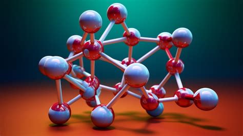 3d Molecular Structure Visualization In Blue Tones Premium Ai Generated Image