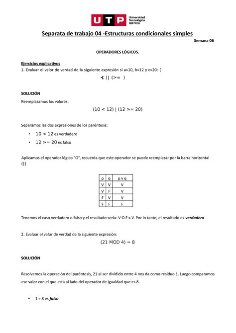 Separata 04 Unidad 02 Algoritmo Principios De Algoritmos UTP Studocu