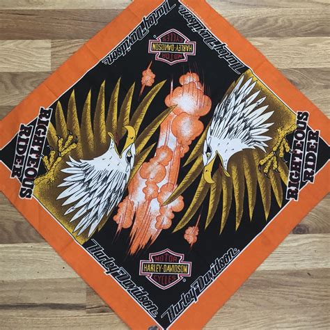 Vintage 90s Harley Davidson Bandana • 5050 Blend Depop