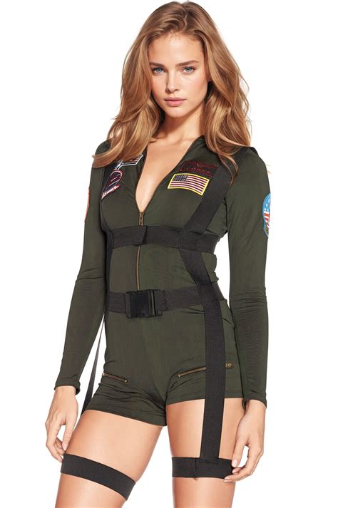 Top Gun Womens Romper Costume Sexy Top Gun Costume