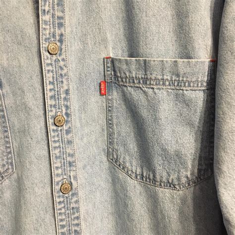 Levis Vintage 90s Denim Button Down Shirt Very Depop