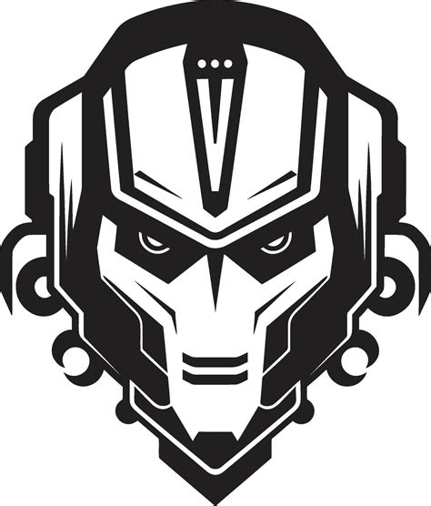 Futuristic Gaze Black Cyberrobot Cybernetic Sentinel Robotic Head Symbol 46125172 Vector Art At