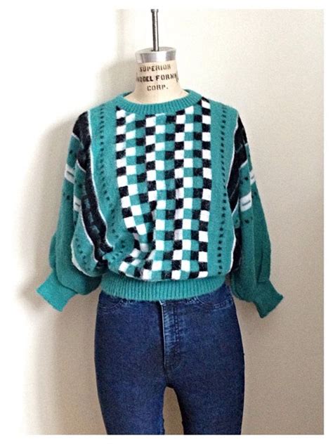 Vintage 1980s Abstract Sweater 1980s Sweater 1990s 80s Woven