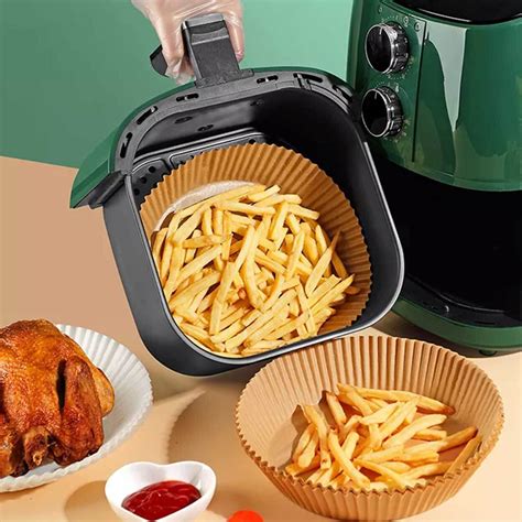 Air Fryer Papper 100 Pack 20cm Engångspapper För Luftfritös Brun