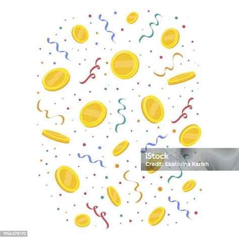 떨어지는 동전과 색종이 조각 벡터 일러스트 레이 션입니다 개체 그룹에 대한 스톡 벡터 아트 및 기타 이미지 개체 그룹 카지노 1 달러 지폐 미국 지폐 통화 Istock