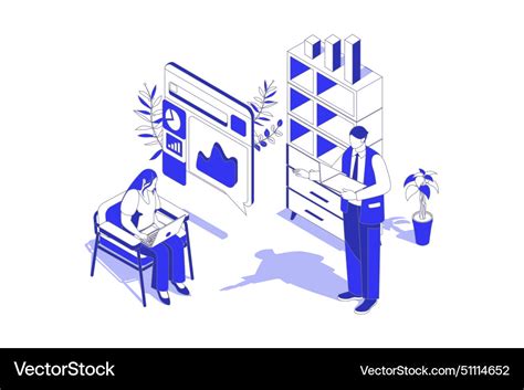 Business Statistic 3d Isometric Concept Royalty Free Vector