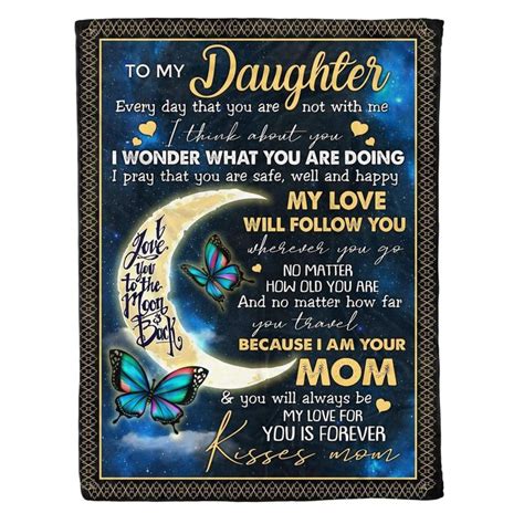 My Love Will Follow Me Butterfly Fleece Blanket T For Daughter 90