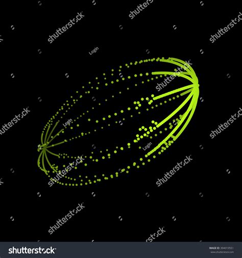 Ellipsoid Consisting Points Connection Structure Wireframe Stock Vector
