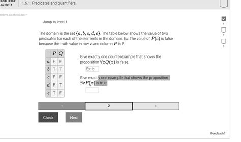 SOLVED CHALLENGE ACTIVITY Predicates And Quantifiers Qx Zqy Jump To Level