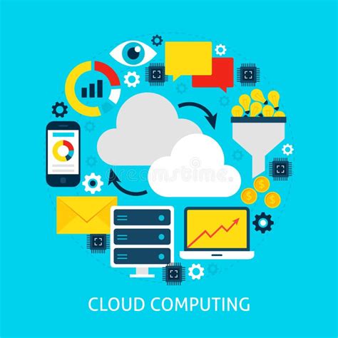 Cloud Computing Flat Concept Stock Vector Illustration Of Flat Icon 94009075