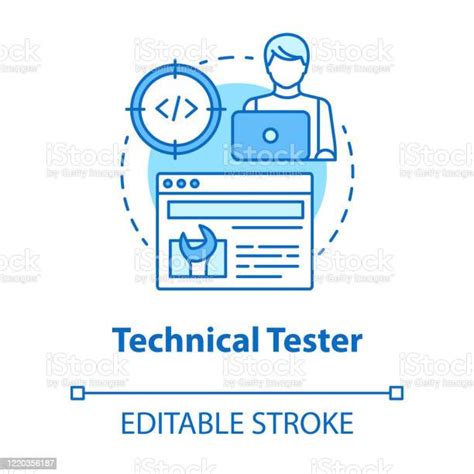 기술 테스터 청록색 개념 아이콘입니다 소프트웨어 개발 아이디어 씬 라인 일러스트 시스템 기능 분석 It 프로젝트 관리 벡터 절연