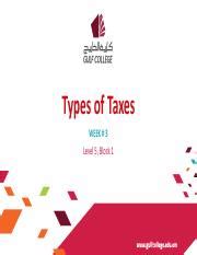 Week A Types Of Taxes Pdf Types Of Taxes WEEK Level Block Learning Objectives