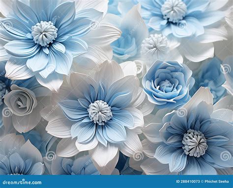 Pastel Flower In Soft Blue And White Background Beautiful Sun Flower