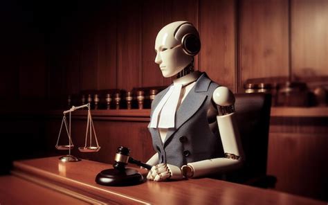 Premium Photo Ai Robot Judge Decides Cases Modern Judicial System Judge With Automation From